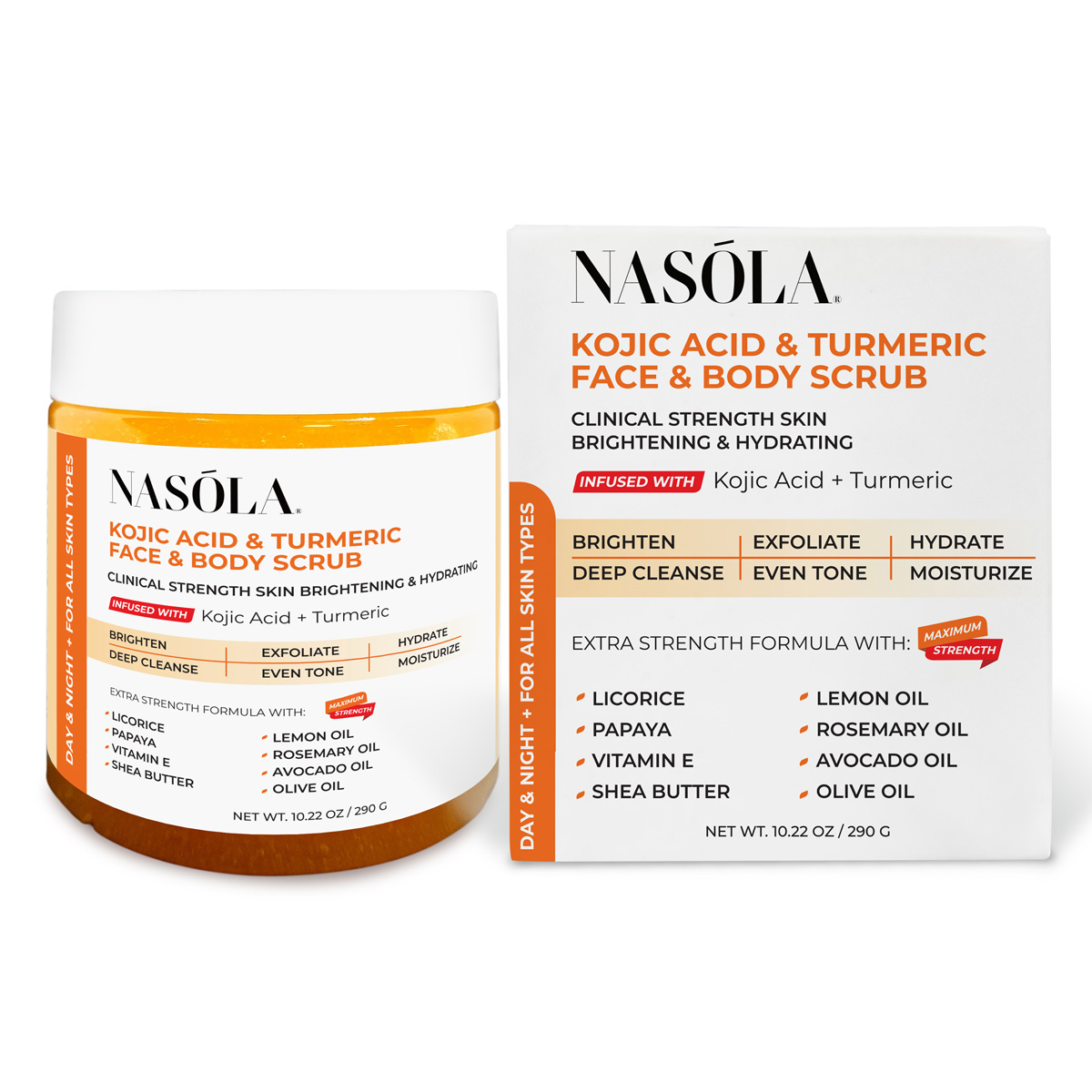 Nasola Kojic Acid & Turmeric Scrub - Radiant Face & Body Glow