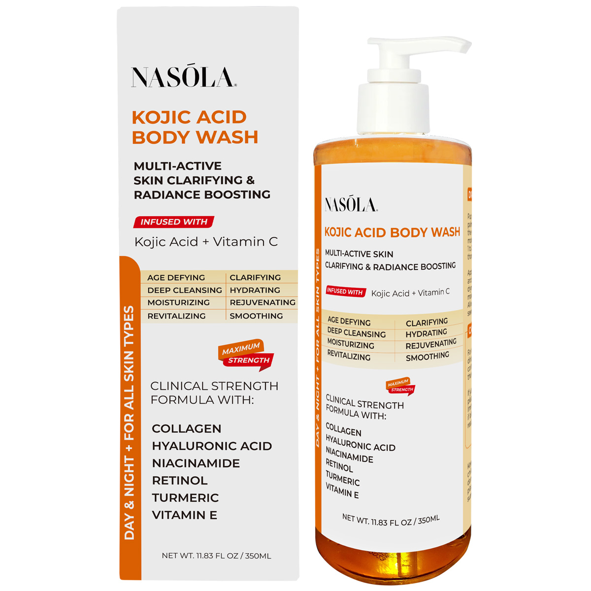 Nasola Kojic Acid Body Wash with Vitamin C & Turmeric